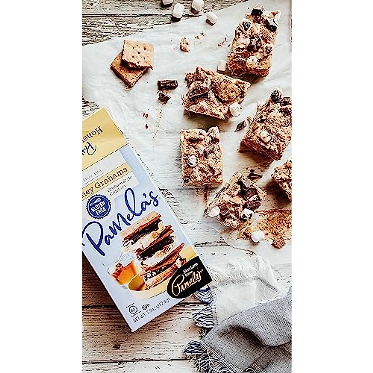 Pamela's Gluten Free Graham Crackers, Honey, Pie Crust, S'mores & Snacks, 7.5 Ounce (Pack of 6)