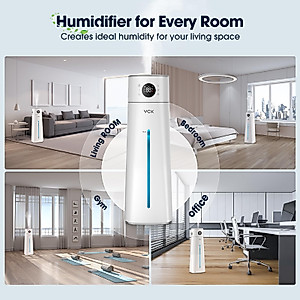 VCK 8L AI Smart Humidifier for Bedroom,Top Fill Cold Mist Humidifiers with 10 Adjustable Mist Levels, 50H Runtime, Auto Mode, 24H Timer, Whisper-Quiet Ultrasonic Humidifiers for Home Large Room Plant