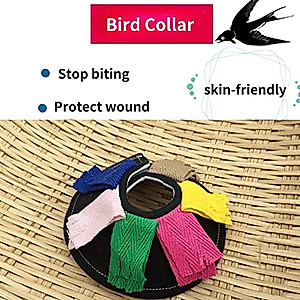 Adjustable Bird Collar Anti Bite Elizabethan Recovery Cone, Bird Neck Protector for Feather Plucking, Skin-Friendly Bird Neckwear Full Body Shield for Parakeet Conure Cockatiel (M)