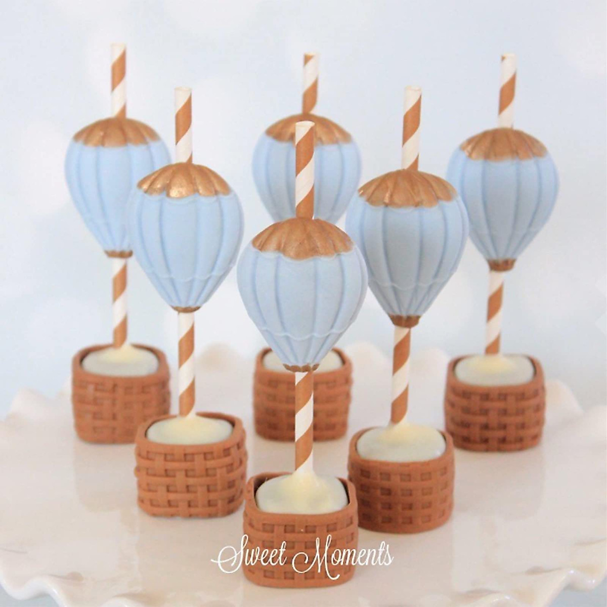 Hot Air Balloon Silicone Fondant Molds for Cake Topper Decoration, Chocolate Candy Mold for Cupcake Cookie Sugar Craft Baby Shower Party Supplies, Polymer Clay Mould