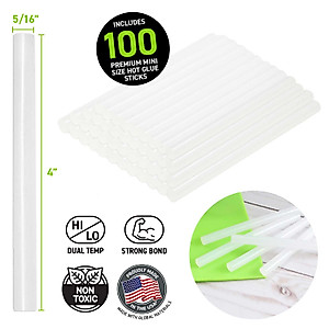 Surebonder DT-100 Made in the USA All Purpose Stik-Mini Glue Sticks-All Temperature-5/16"D, 4"L Hot Melt Glue Sticks-100/ Pack