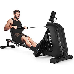 Rowing Machine, DMASUN Magnetic Rower 350 LB Weight Capacity Row Machine with 16 Level Resistance, LCD Display & Comfortable Seat Cushion, Rowing Machines for Home Use Foldable