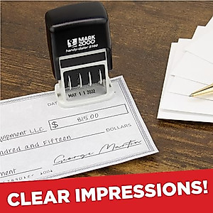 Mark 2000 Self-Inking Rubber Date Office Stamp with Mailed Phrase & Date - Red Ink (Handy-Dater S160), 12-Year Band