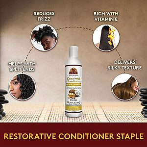 OKAY | Coconut Hibiscus Conditioner | For All Hair Types & Textures | Restore - Hydrate - Strengthen | With Almond, Argan & Avocado Oil | Free of Paraben, Silicone, Sulfate | 12. oz