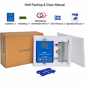 PIKASOLA 1400W Off Grid with Unloader Hybrid Wind Solar Controller Auto 12/24V Battery MPPT Charge Boost Float of max 800w Wind Turbine Generator 600w Solar Panel Home Street Light Controller