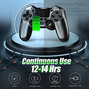 TERIOS Pro Gaming Controller Compatible with PS4 Pro, PS4 Slim, PC - Wireless Controller with Built-in Speaker and Stereo Headset Jack - Auto Fire Turbo Button