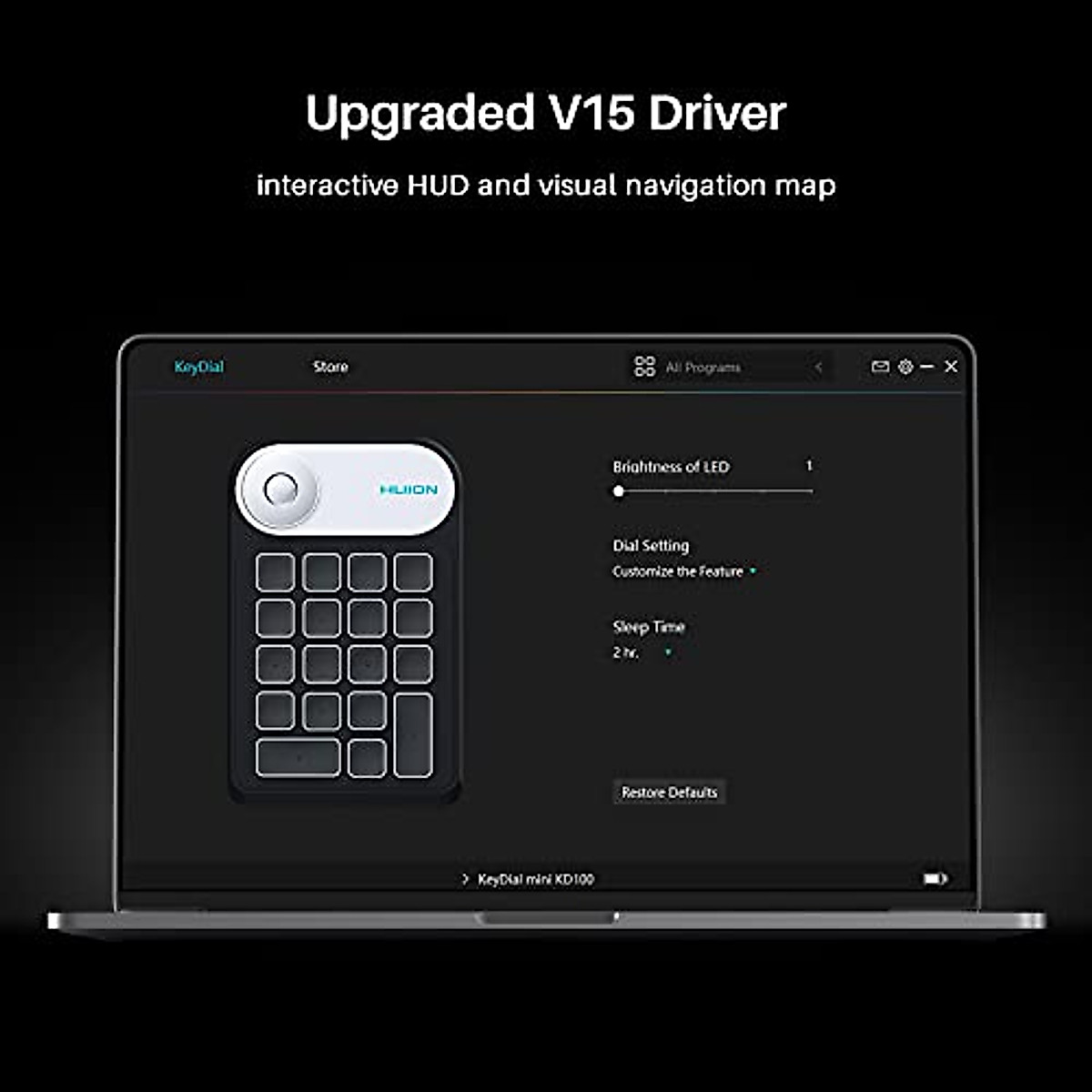 HUION Mini KeyDial KD100 Wireless Express Key Remote Control Shortcut ...