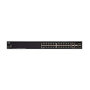 Cisco SG350X-24 Stackable Managed Switch | 24 Gigabit Ethernet (GbE) Ports | 2 x 10G Combo + 2 x SFP+ Ports | Limited Lifetime Protection (SG350X-24-K9-NA)