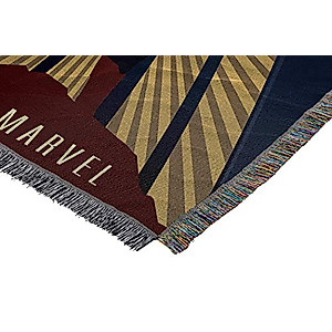 Marvel's Captain Marvel, "Lift Off" Woven Tapestry Throw Blanket, 48" x 60", Multi Color