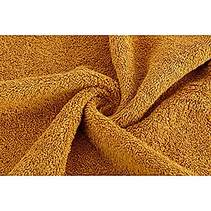 CRAFTBERRY - Bath Towels Set-100% Cotton- 2 Bath Towels, 2 Hand Towels & 2 Washcloths- Large, Quick Dry, Absorbent, Plush, Soft- Home, Shower Towels - 6 Piece Luxury Bathroom Towels - Gold/Golden