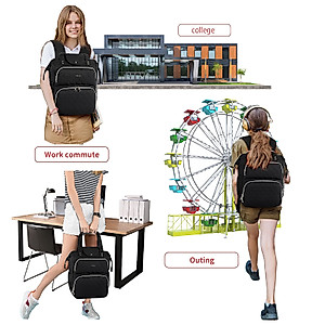 Mogplof 15.6 Laptop Backpack for Women, Large Work Backpack Wide Open for Laptop Bookbag with USB Charging Port for College School Girls, Teacher Nurse Travel Backpacks Water Resistant Casual Daypack