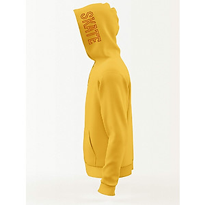 Daxton Youth Unisex Skateboarder Design Hoodie Mid-weight Fleece Sweatshirt,Gold,L