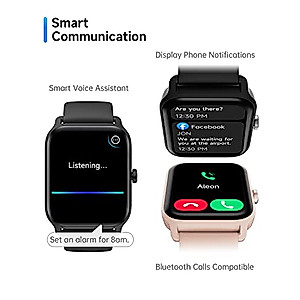 TOOBUR Smart Watch for Men Women Alexa Built-in, 1.8" IP68 Waterproof Fitness Watch with Call Function, Heart Rate & Sleep Monitor, 100 Sport Modes Fitness Tracker Android iOS Compatible