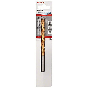Bosch 2608596751 DIN338 Metal HSS-Tin Drill Bit, 10.0mm x 87mm x 133mm
