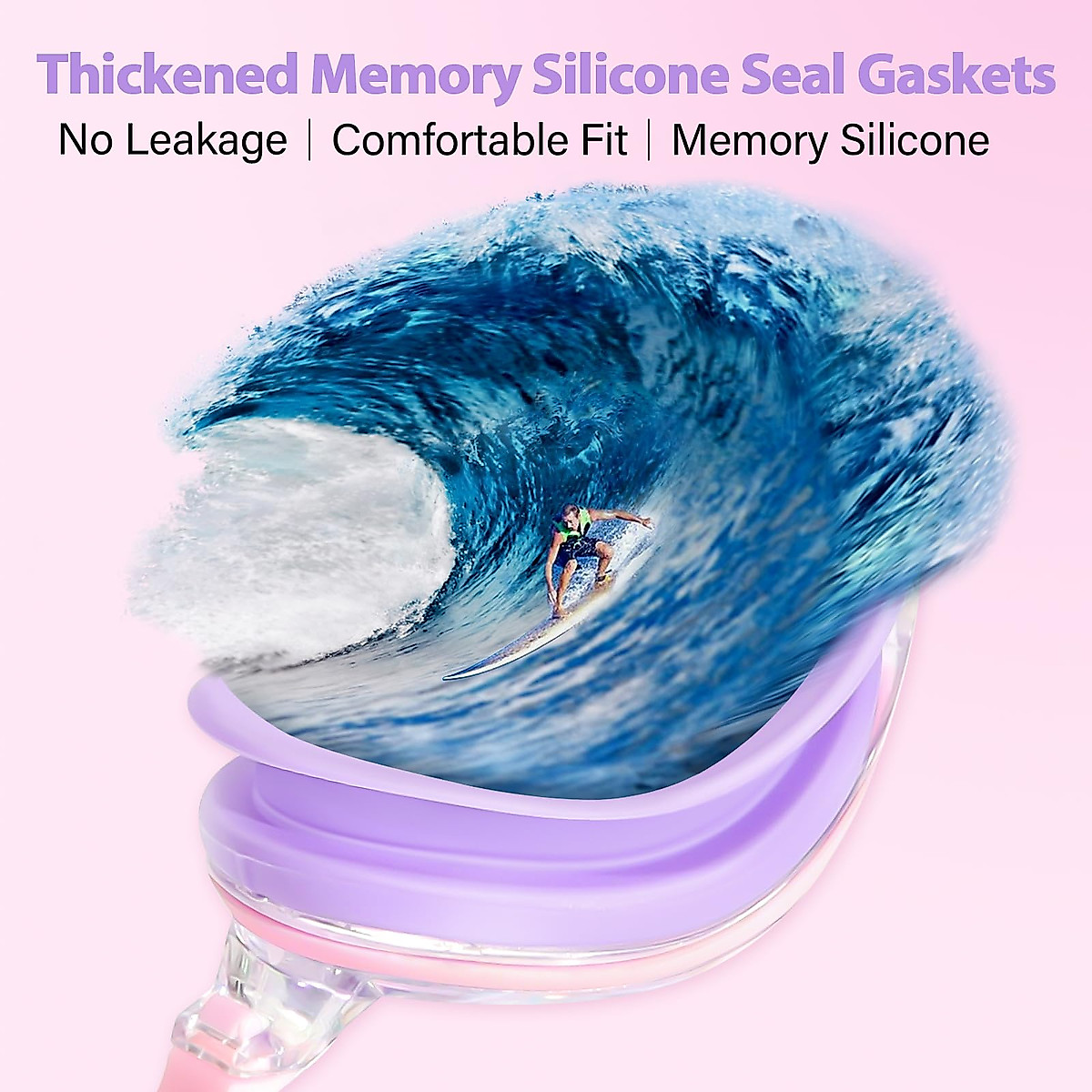 Water Space Swim Goggles Swimming Goggles for Kids Youth Junior Teens 6-14 8-12 4-7, Kids Goggles No Leak UV Protection Waterproof Mirrored Flat Lens Goggles with Nose Piece, Pool Water Clear Goggles