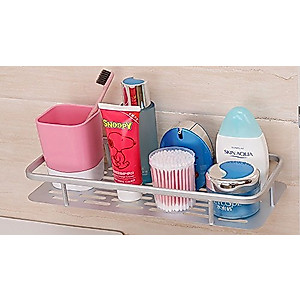 Aluminum Adhesive Rack Storage Space Rack No Drilling No Nailing Bathroom Shelf Organizer