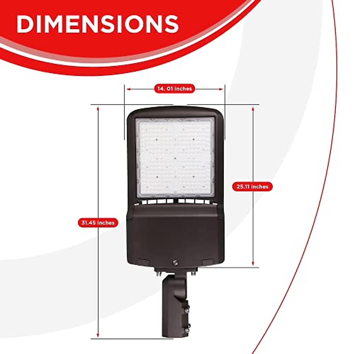 Shine LED 300W Parking Lot Flood Light AL3 Series, 5700K, 45000lm, 145lm/W, Slip Fitter Mount, DLC, UL Certified, IP65 Rated, Outdoor Street, Parking Lot, Security Flood Light