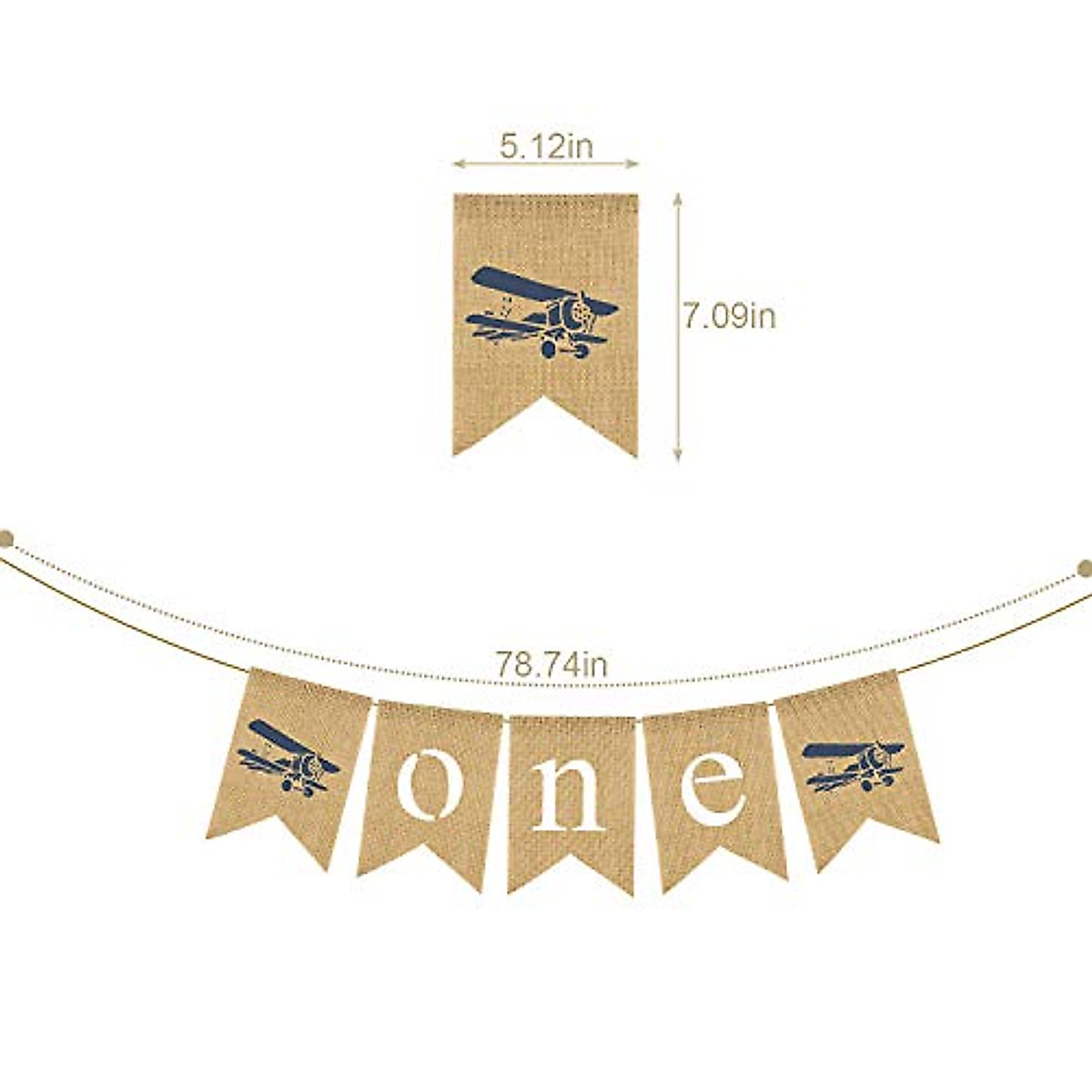 Jute Burlap Airplane Theme One High Chair Banner Boy 1st Birthday Party Highchair Decoraiton