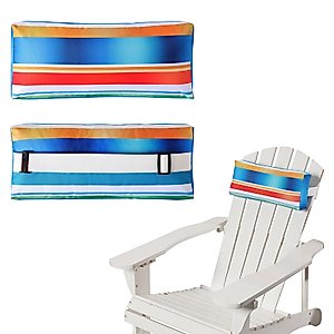 Rasugarlary Outdoor Pillow for Chaise Lounge Chair, 2 Pack Lounge Chair Pillows with Adjustable Strap Longue Head Pillow Headrest Pillows for Patio Backyard Beach Pool Garden Recliner(Color Stripes A)