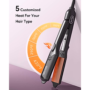 Terviiix Hair Crimper for Women with 4 Interchangeable Plates, Keratin & Argan Oil Infused Crimping Iron for Hair, Volumizing Crimper Hair Iron with 5 Heat Settings & 60 Min Auto Off