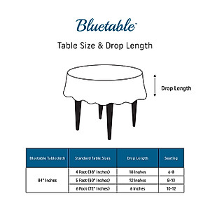 Navy Blue Plastic Tablecloth Round Disposable (12 Pack) Bulk - Ultra Heavy Duty Table Cloth (84” Inches) 4, 5, or 6 Foot Round Tables (Manteles para Fiestas) Blue Party Tablecloths [12 Pack]