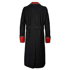40k Warhammer Iconic Imperial Guard Costume Long Coat Red and Black Combination (Medium) (XX-Large)