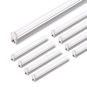 Barrina LED Shop Light, 4 ft 2200lm 6500K (Super Bright White) T5 Fixture, Linkable Shop Lights, Strip Lights, Tube Lights for Garage Warehouse Workshop Basement, ETL Listed, Plug and Play, 8-Pack