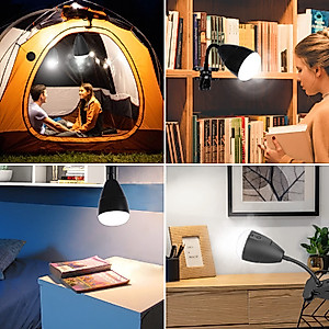 Afirst Clip on Light, LED Clamp Lamp for Desk 4400mAh, Rechargeable Flexible Dimmable Lighting Reading Study Table Lamp, 11 Inches