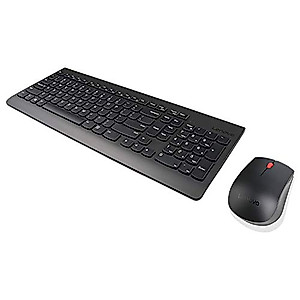 Lenovo 510 Wireless Keyboard & Mouse Combo, 2.4 GHz Nano USB Receiver, Full Size, Island Key Design, Left or Right Hand, 1200 DPI Optical Mouse, GX30N81775, Black