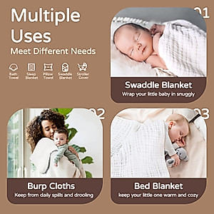 Yoofoss Hooded Baby Towels for Newborn 100% Muslin Cotton Baby Bath Towel with Hood for Babies, Infant, Toddler and Kids, Large 32x32Inch, Soft and Absorbent Newborn Essential