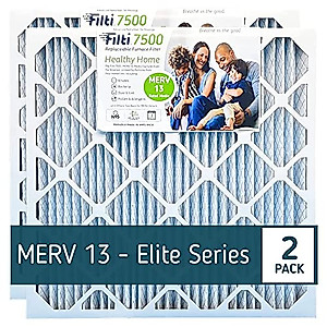 FILTI 20x25x2 Air Filter MERV 13 | Pleated Home Air Filter | HVAC AC Furnace Filter MADE IN USA (2 Pack)
