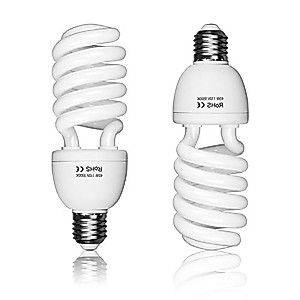 EMART Full Spectrum Light Bulb, 2 x 45W 5500K CFL Daylight for Photography Photo Video Studio Lighting