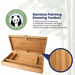 Pacific Arc Salado Tool Box for Art Supplies, 12.5 Inch x 6.5 Inch x 2.25 Inch, 4 Fixed Compartments