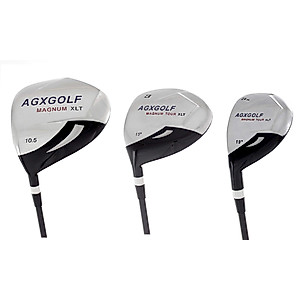 AGXGOLF Boys Left Hand XLT Magnum 12 Piece Complete Golf Set w460cc Driver +Fairway Wood + Hybrid +6,7,8 & 9 Irons + PW + Stand Bag+Free Putter Teen Length Built in The USA!