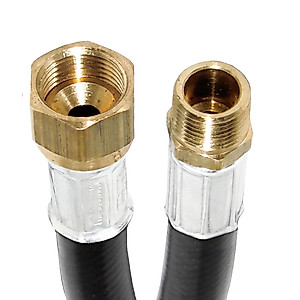 Flame King Propane Thermo Plastic Rubber Hose Assembly, 24-inch, 3/8-inch ID for RVs and Travel Trailers