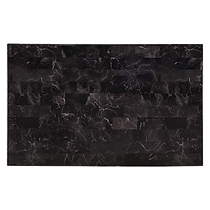 Lexicon Archglen Metal Dining Table with Faux Marble Top, Black