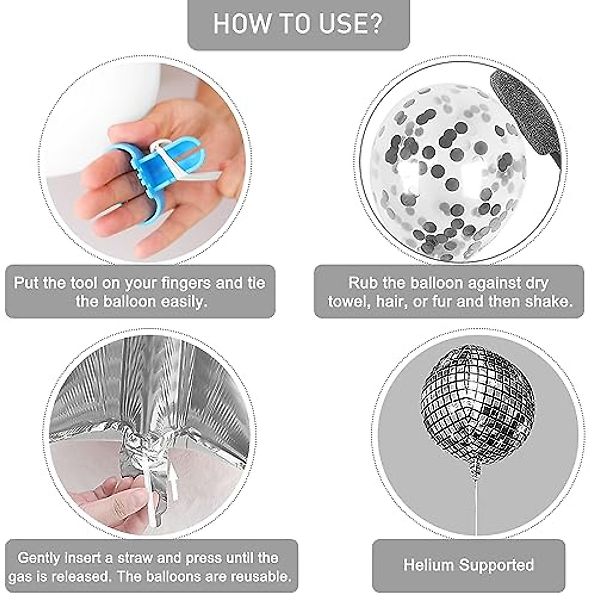 Birthday Decorations - Iridescent Banner Disco Ball Balloons Arch Decor | Fufuddz Funny Holographic Happy Birthday Party Supplies w/ Circle Garlands Swirls for Women Men 18 30th 40th 50th 60s 70s 90s