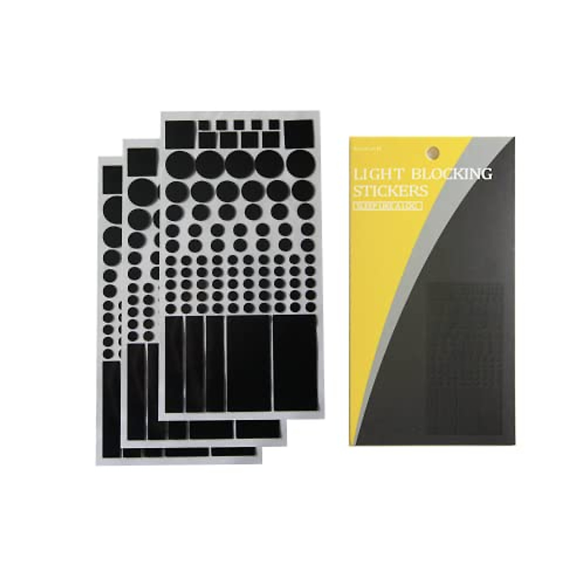 GreCreft LED Light Blocking Stickers, Light Dimming LED Filters, (3 Sheets) Light Covers for Electronics, Light Stickers Blackout, Dimming 80% ~ 100% of LED Lights