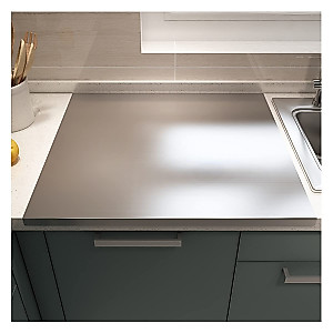 Stainless Steel Worktop Chopping Board Flat, 40X30cm Worktop Protector With Lip, Extra Large 316 Stainless Steel Cutting Boards, Thickness 2mm Pastry Board Baking Board For Camping (Size : 50x70cm)