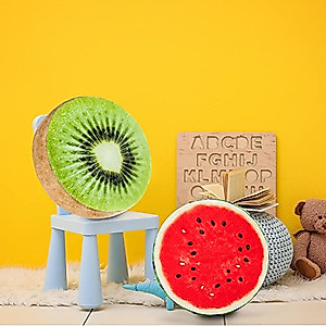 HYSEAS Round Throw Pillows 14 Inch Watermelon, 3D Print Decorative Plush Funny Fruit Stuffed Cushions Toy Seat Pad for Couch, Chair, Floor, Sofa