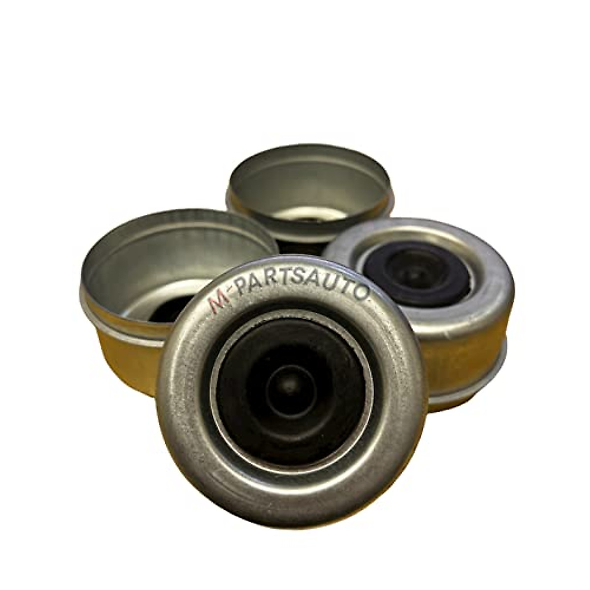 M-Parts 4PC Trailer Hub Dust Caps with Rubber Lubbed Cap, 2.75" OD x 1.5" Height, for 8-Lug 7,000/8,000LB Trailer Axle Wheel Hub, Rubber Grease Dust Cap for Wheel Beaing Hub DC-275L (2 Pairs)