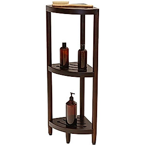 AquaTeak Kai Mocha Corner Teak Bath Shelf