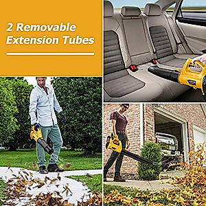 EKACO Leaf Blower - 320 CFM 150 21V MPH Leaf Blower Cordless with 4.0Ah Battery and Charger, Electric Leaf Blower with 6-Speed Control 2 Section Tubes for Lawn Care, Yard, Snow Debris, and Dust