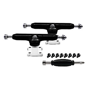Teak Tuning Prodigy Fingerboard Trucks with Upgraded Lock Nuts, Penguin Colorway - 32mm Wide - Professional Shape, Appearance & Components - Includes Pro Duro 61A Bubble Bushings in Teak Teal