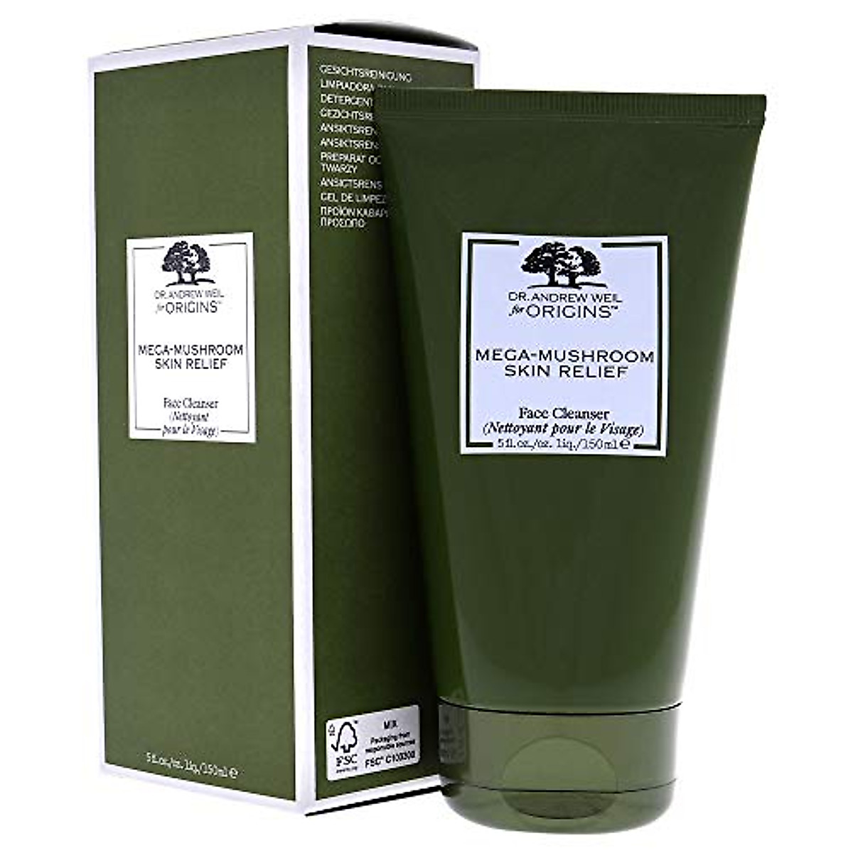 Origins Mega-Mushroom Skin Relief Face Cleanser 5 oz, 5 Fl Oz (Pack of 1) (175278)