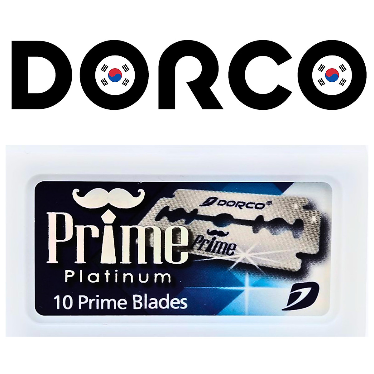 *New* Dorco Prime Platinum STP-301 Double Edge Blades (100 Blades) - Double Coating, Extra Sharp, Less Irritation