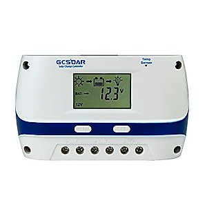 GCSOAR 60A Solar Charge Controller 12V 24V 48V Auto Work PWM Solar Panel Charger Regulator LCD Display Adjustable Parameter for Leaded,Gel(AGM),Flooded Types (60A, 12V/24V/48V)
