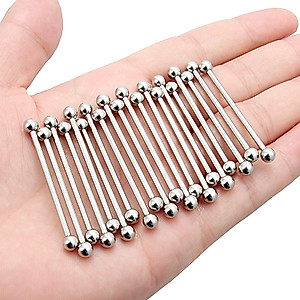 Ftovosyo 12G 20Pcs Surgical Steel Industrial Barbell Earring Cartilage Helix Bar Body Piercing Jewelry for Women Men 40MM with Ball