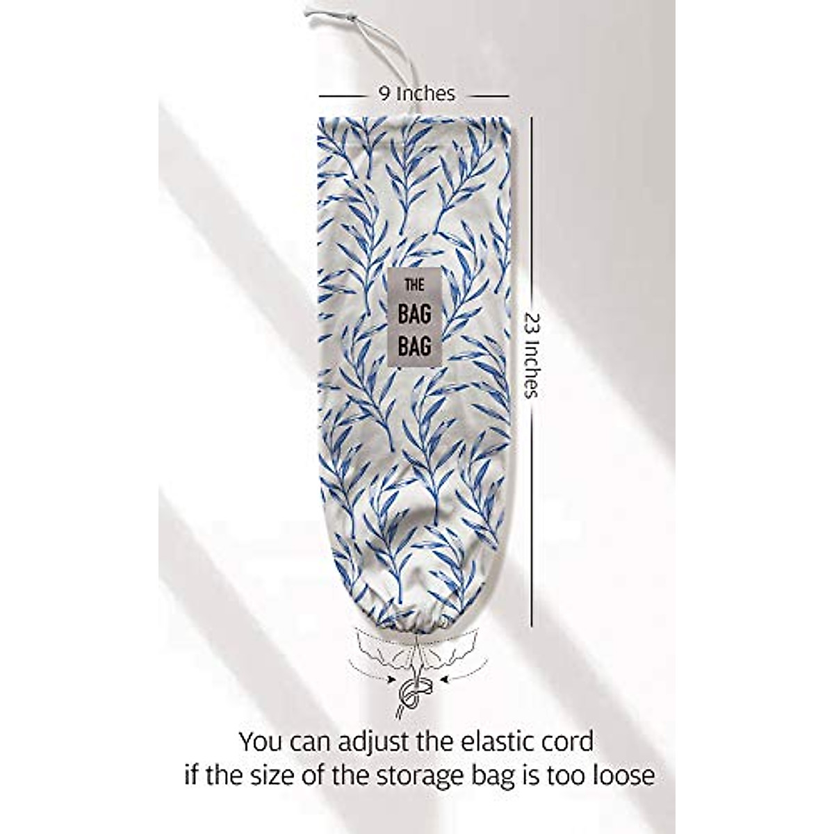 Tropical Leaves Grocery Bag Storage Holder, Grocery Shopping Bags Carrier,Plastic Bag Dispenser, Organizer Recycling Grocery Pocket Containers for Home and Kitchen,Gifts for Family 23x9 inch