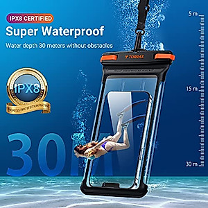 TORRAS 𝟐𝟎𝟐𝟐 𝗡𝗘𝗪 Icecube Waterproof Phone Pouch [Underwater Screen Touchable] IPX8 Waterproof with Adjustable Lanyard Clear Phone Dry Bag for iPhone 13 Pro Max/12/11 Samsung Google Up to 7.0''